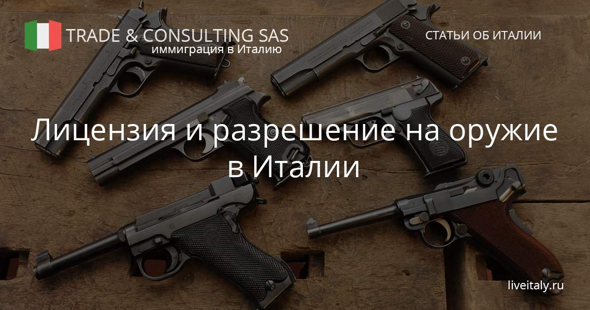 Лицензия и разрешение на оружие в Италии | Trade & Consulting sas